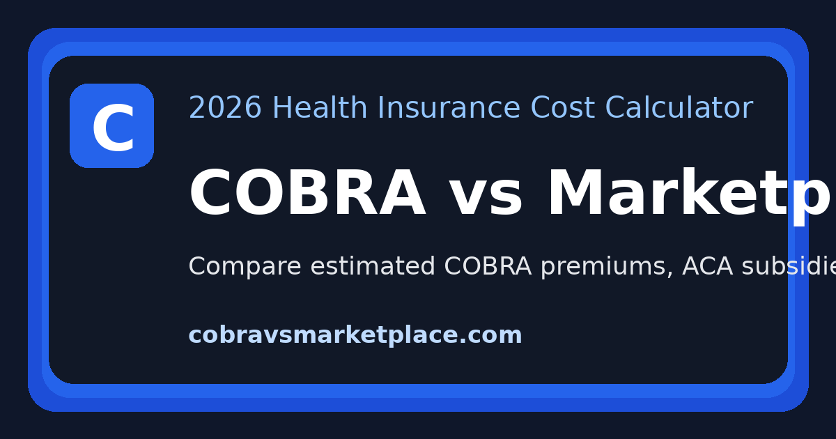 COBRA Cost Calculator 2026 | COBRA vs Marketplace & Obamacare